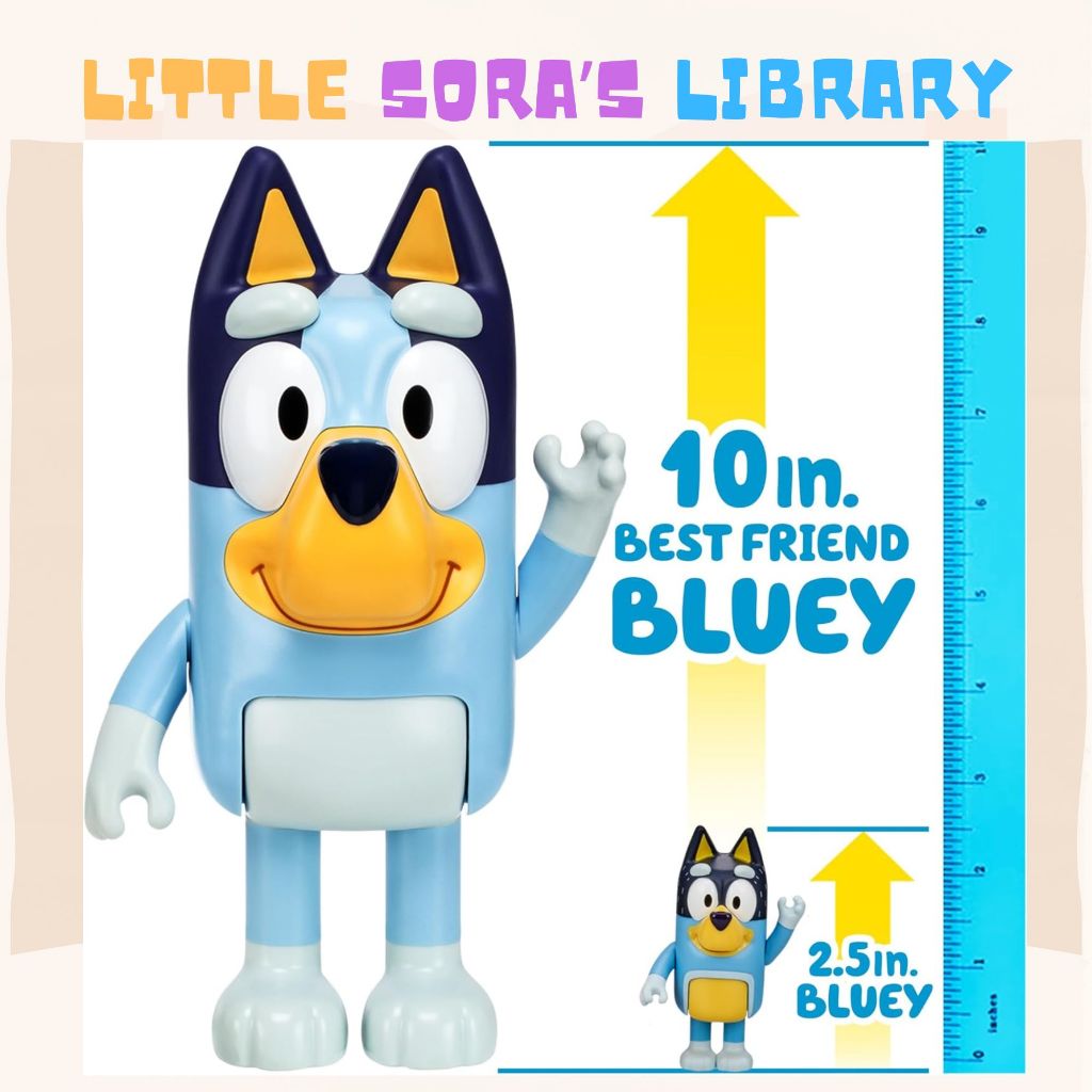Best Friend Bluey | Articulated 10 Inch Tall Figure of Bluey | with ...