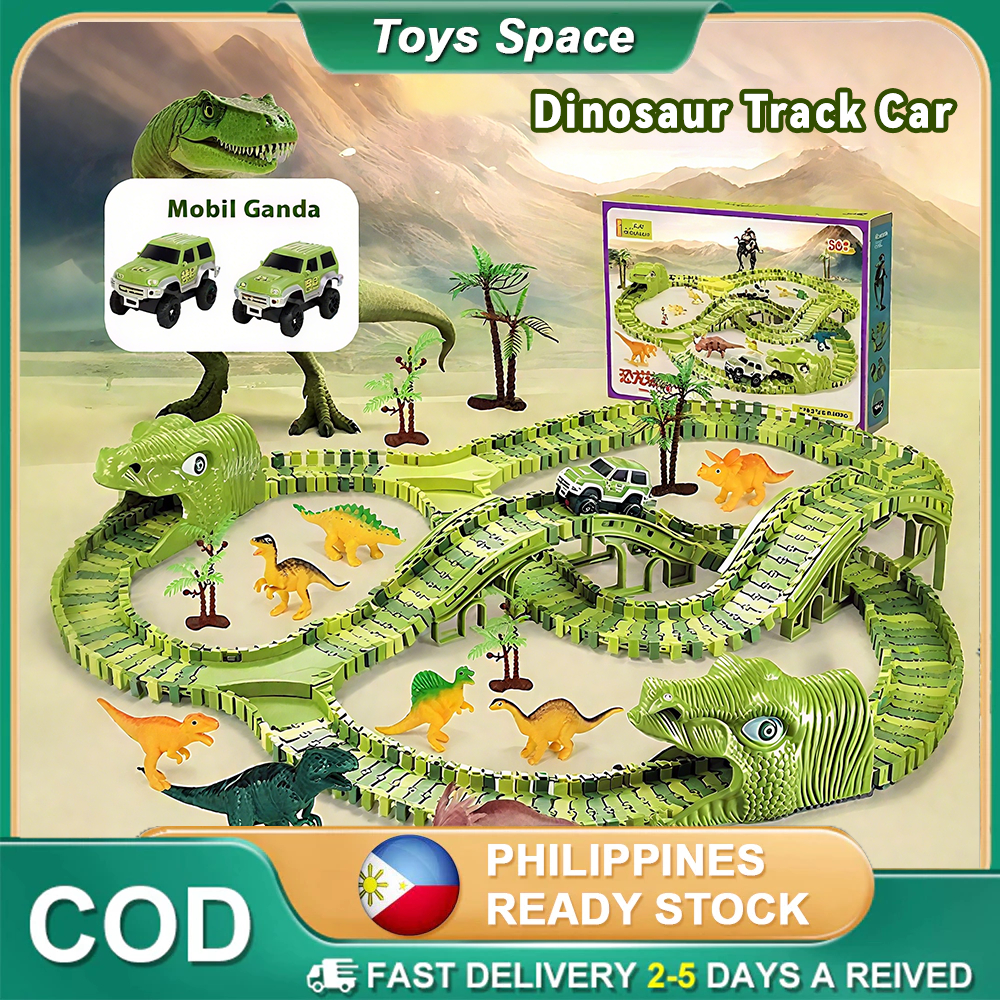 Dinosaur DIY Electric Toy Train Rail Car Set Puzzle Rail Train Toy 3D ...