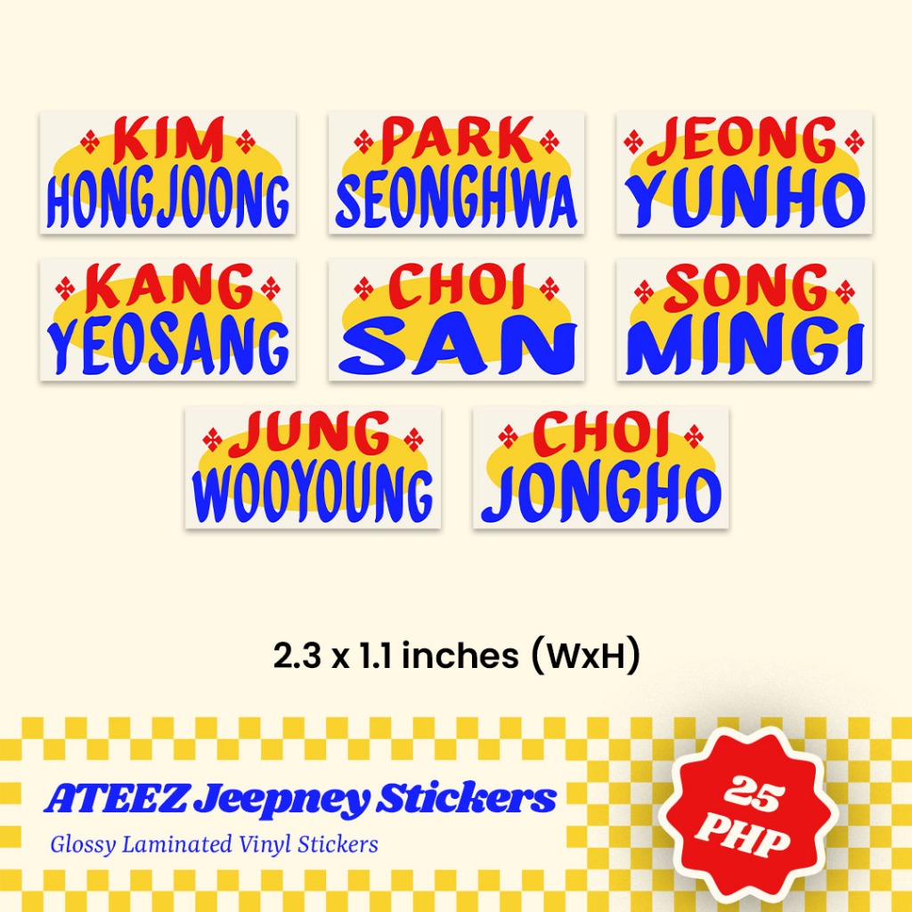 ATEEZ Jeepney Stickers Fanmade Sticker | Shopee Singapore