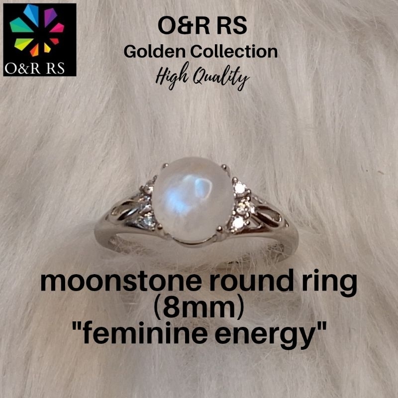 O&R RS moonstone round ring(8mm) | Shopee Singapore