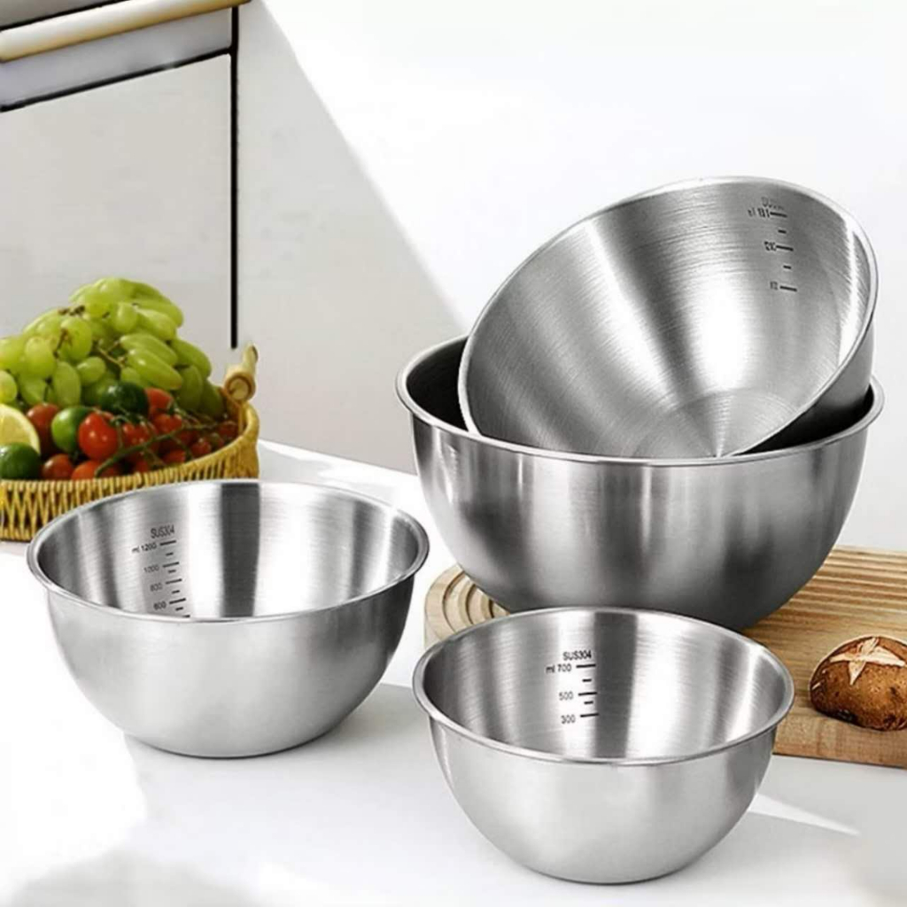 3pcs/Set Korean 304 Stainless Steel Mixing Bowl Thick Baking Bowl ...