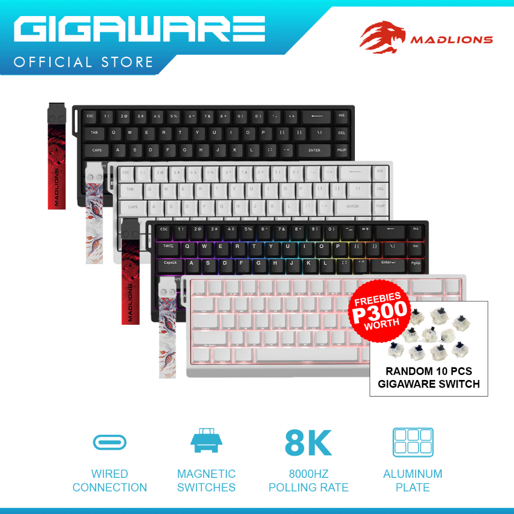 Madlions MAD 68 HE PRO 65% Wired RGB 8K Rapid Trigger Magnetic Switch ...