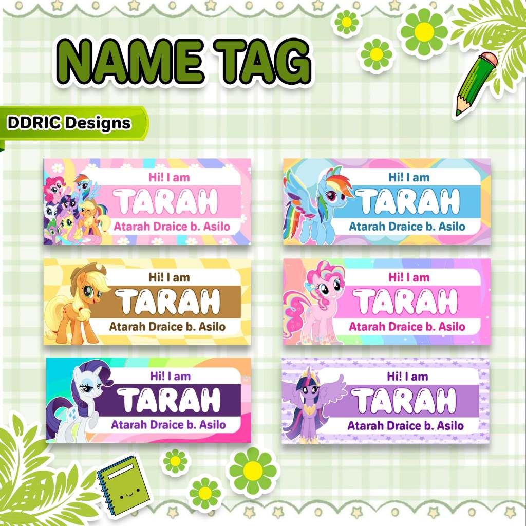 Name Tag Laminated customized tag personalized name tag back to back ...