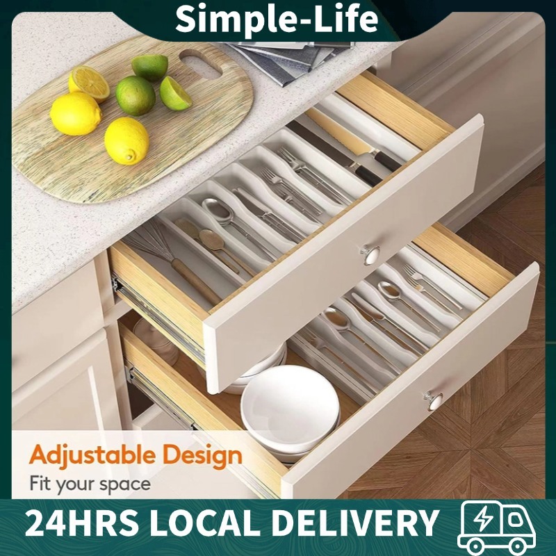 Spoon and Fork Organizer Drawer Expandable Storage Tray Spoon Holders ...