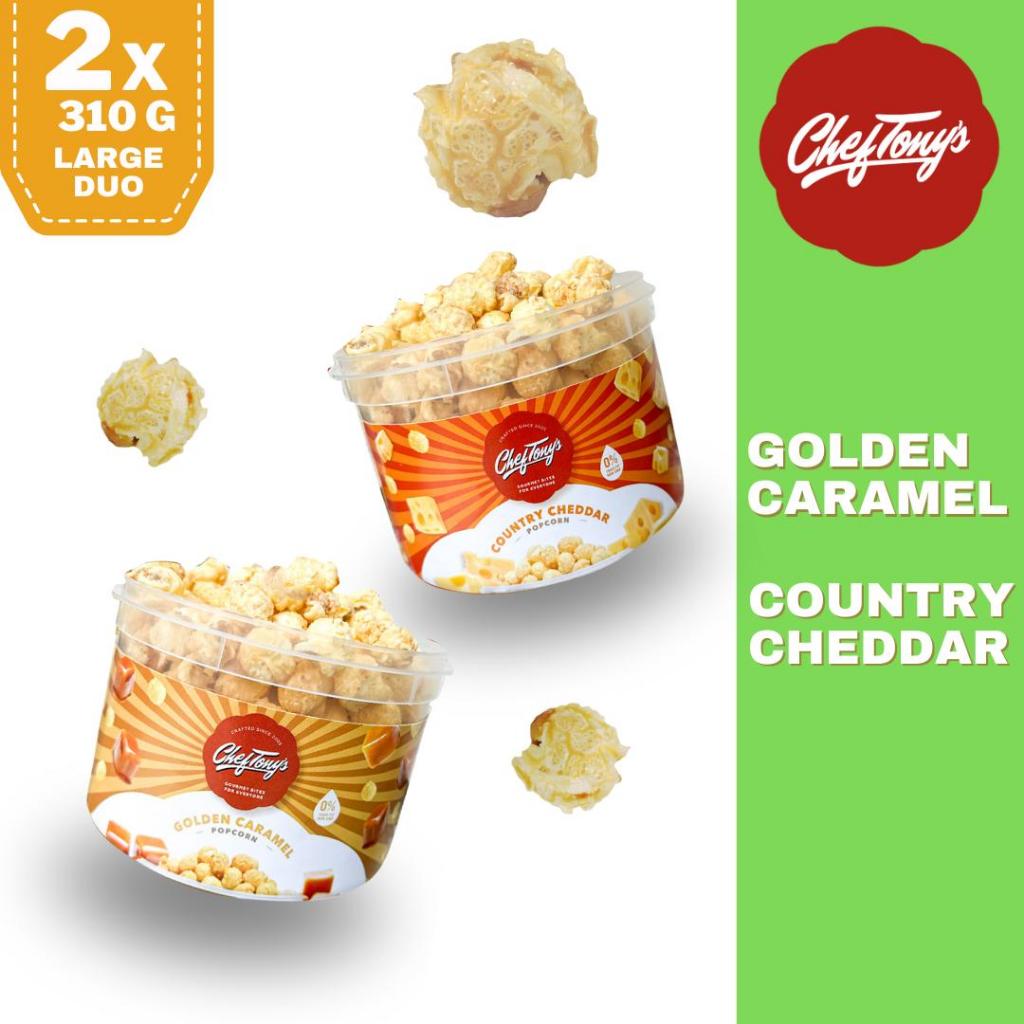 Chef Tony's Popcorn 2 Large Mixed Flavors - Golden Caramel & Country ...