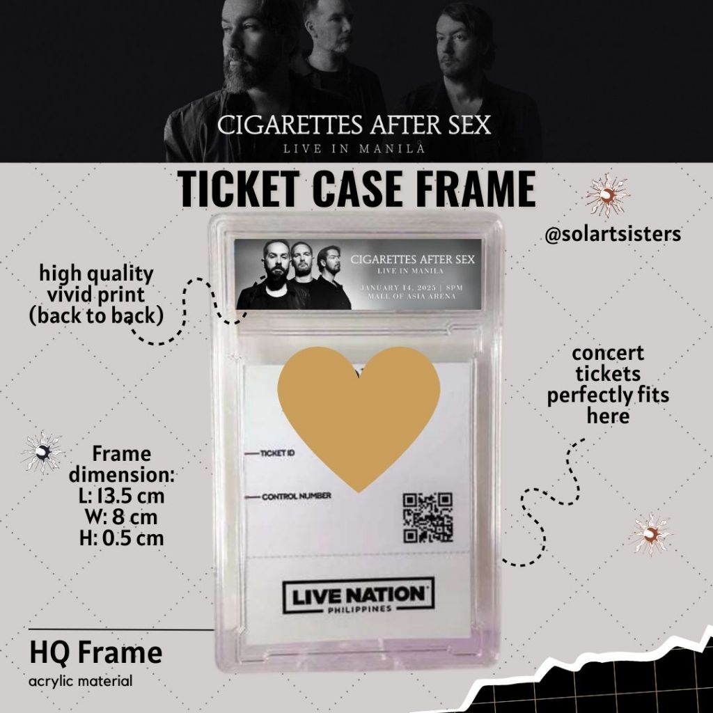 CigarettesAfterSex CAS Manila 2025 Tour Concert Ticket Case Frame ...