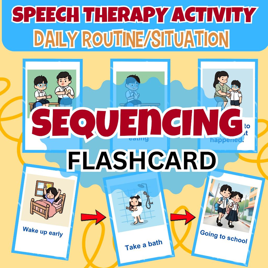 Sequencing Flashcards for Speech Therapy Activity Learning Materials ...