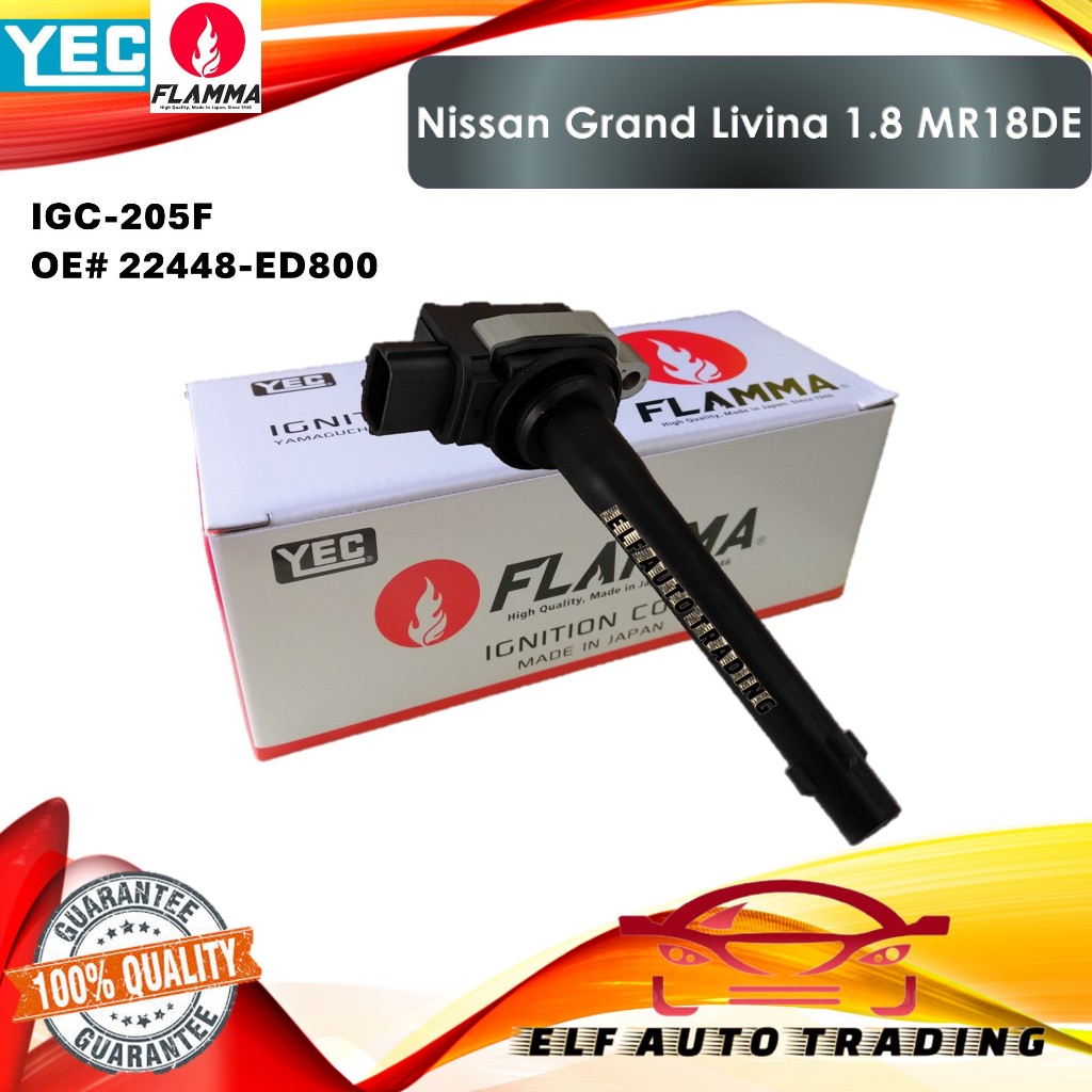 YEC FLAMMA Ignition Coil IGC-205F Nissan Grand Livina 1.8 MR18DE (22448 ...