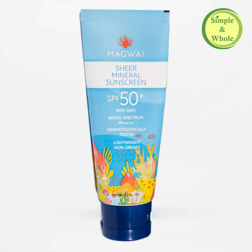 MAGWAI Reef-Safe Sheer Mineral Sunscreen SPF 50+ No White Cast (80 mL ...