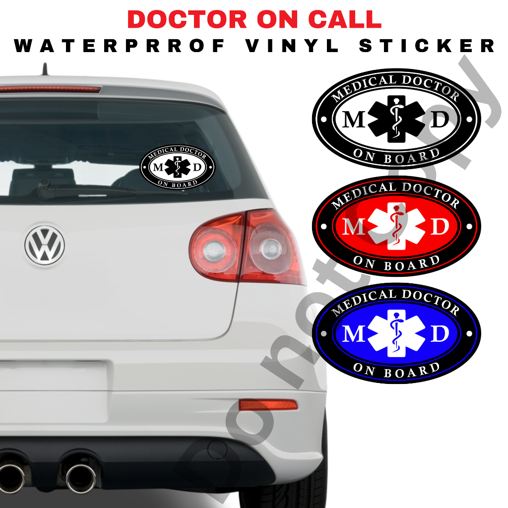 MD Sticker for Cars, Motorcycle - Medical Doctor on board | Shopee ...
