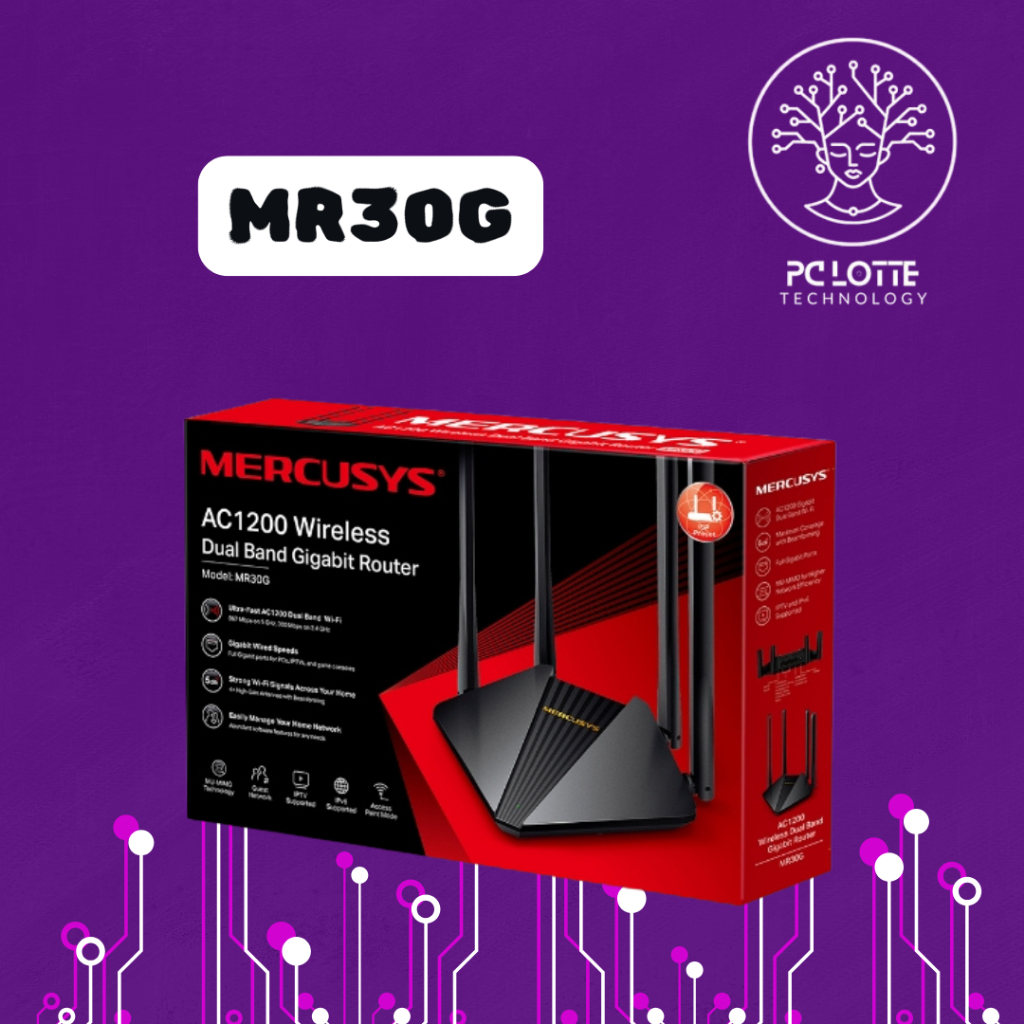 Mercusys MR30G AC1200 Dual-Band Wi-Fi Gigabit Router | Shopee Singapore