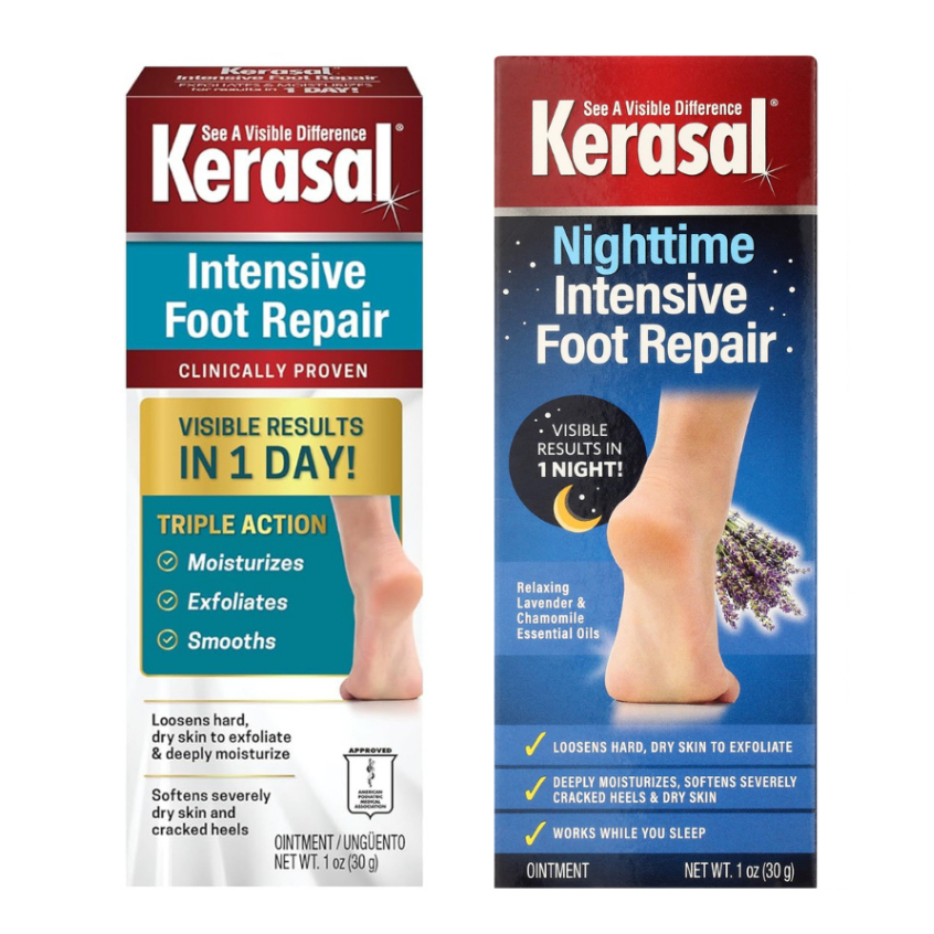 Kerasal Intensive Foot Repair & Nighttime 30g, Skin Healing Ointment ...