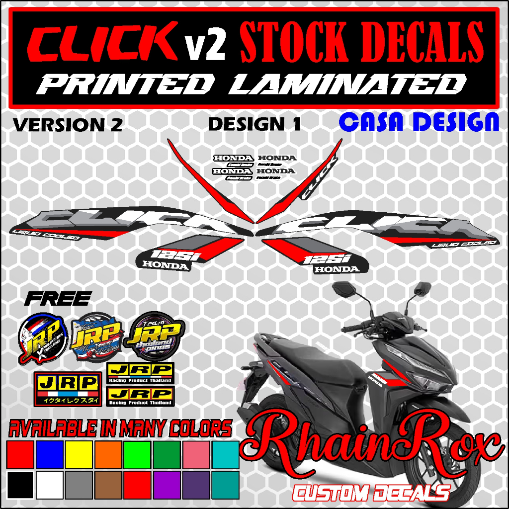 honda click v2 decals design 1 printed laminated casa design | Shopee ...