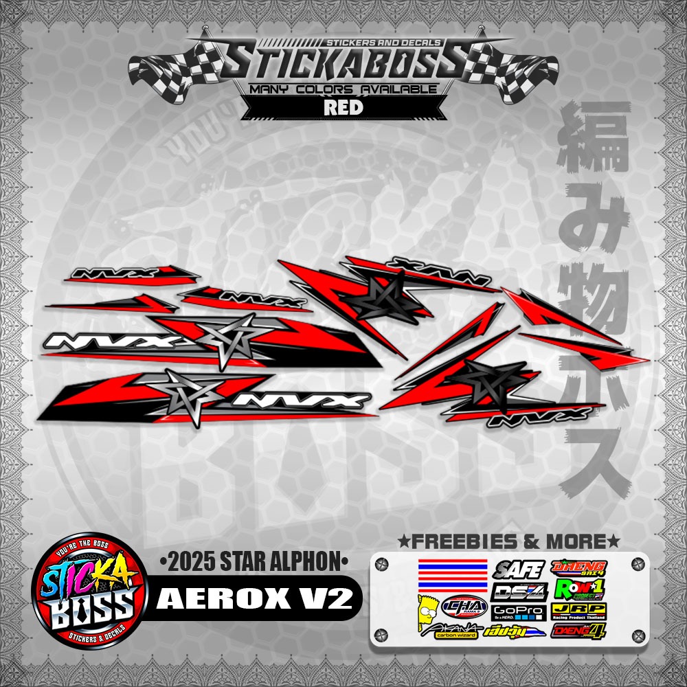 AEROX V2 INDO STICKER DECALS ( 2025 STAR ALPHON )【WITH FREEBIES ...