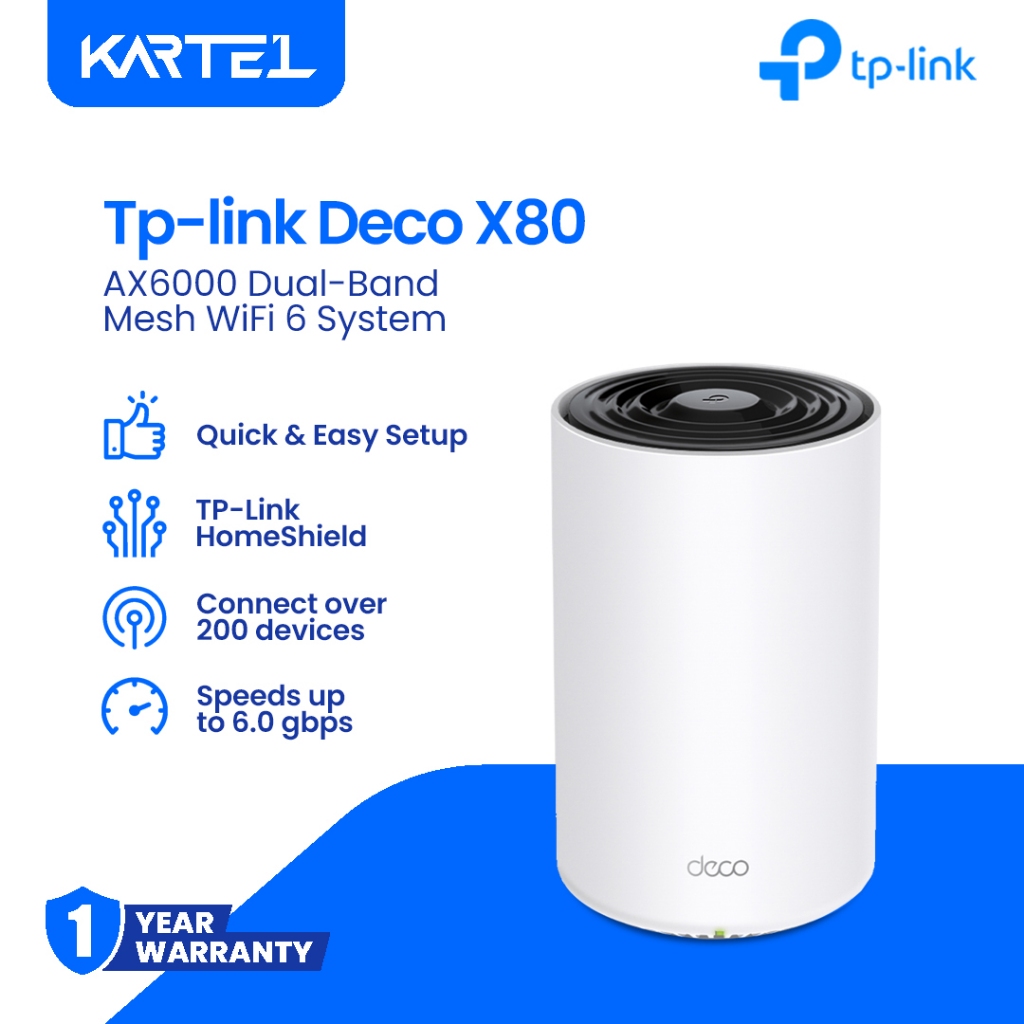 TP-Link Deco X80 AX6000 Dual-Band Mesh WiFi 6 System | Shopee Singapore