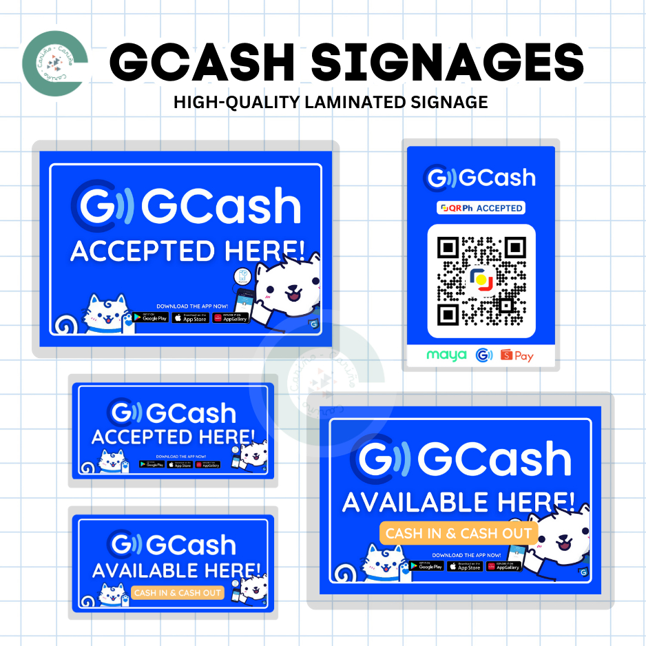 GCASH Signage lGCASH CASH IN - CASH OUT | Laminated Signage | Signage ...