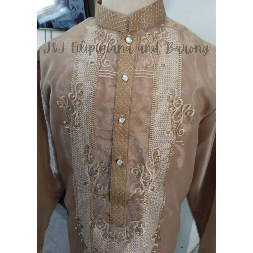 Men's Modern Barong Tagalog Mocha Lining (Random Burda) | Shopee Singapore