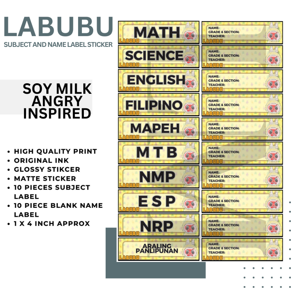 LUCSMART printsNcrafts POPMART inspire SOY MILK ANGRY INSPIRED LABUBU ...