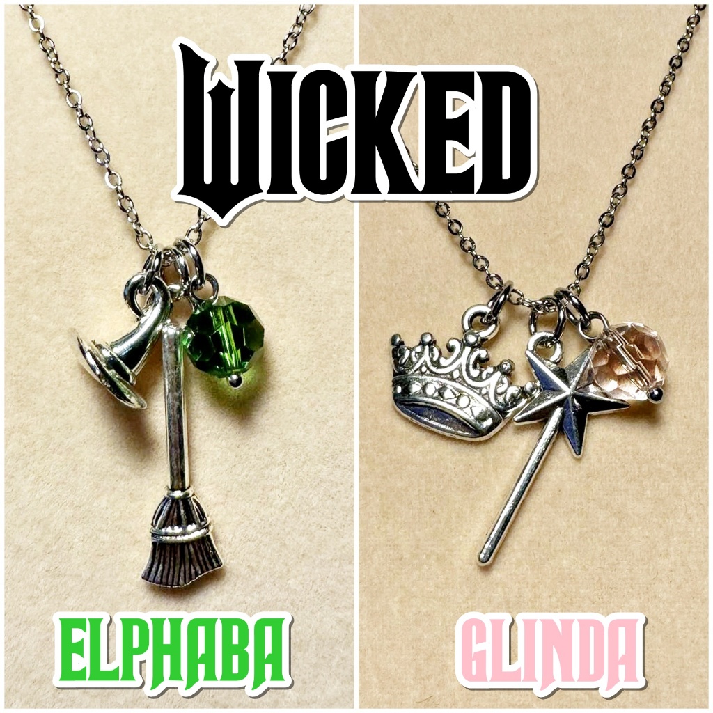 Wicked Necklace | Elphaba & Glinda | green & pink witch | Witcher ...