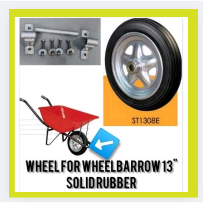 Wheel for Wheelbarrow 13" Solid Rubber Heavy Duty Wheel Barrow Gulong ...
