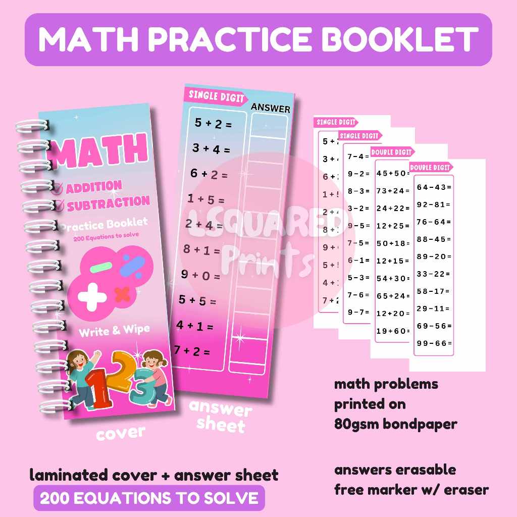 MATH Practice Booklet (addition & subtraction) | Shopee Singapore
