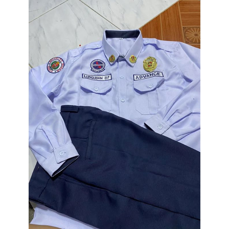 SECURITY GUARD UNIFORM with patches Collrpin & badge | Shopee Singapore