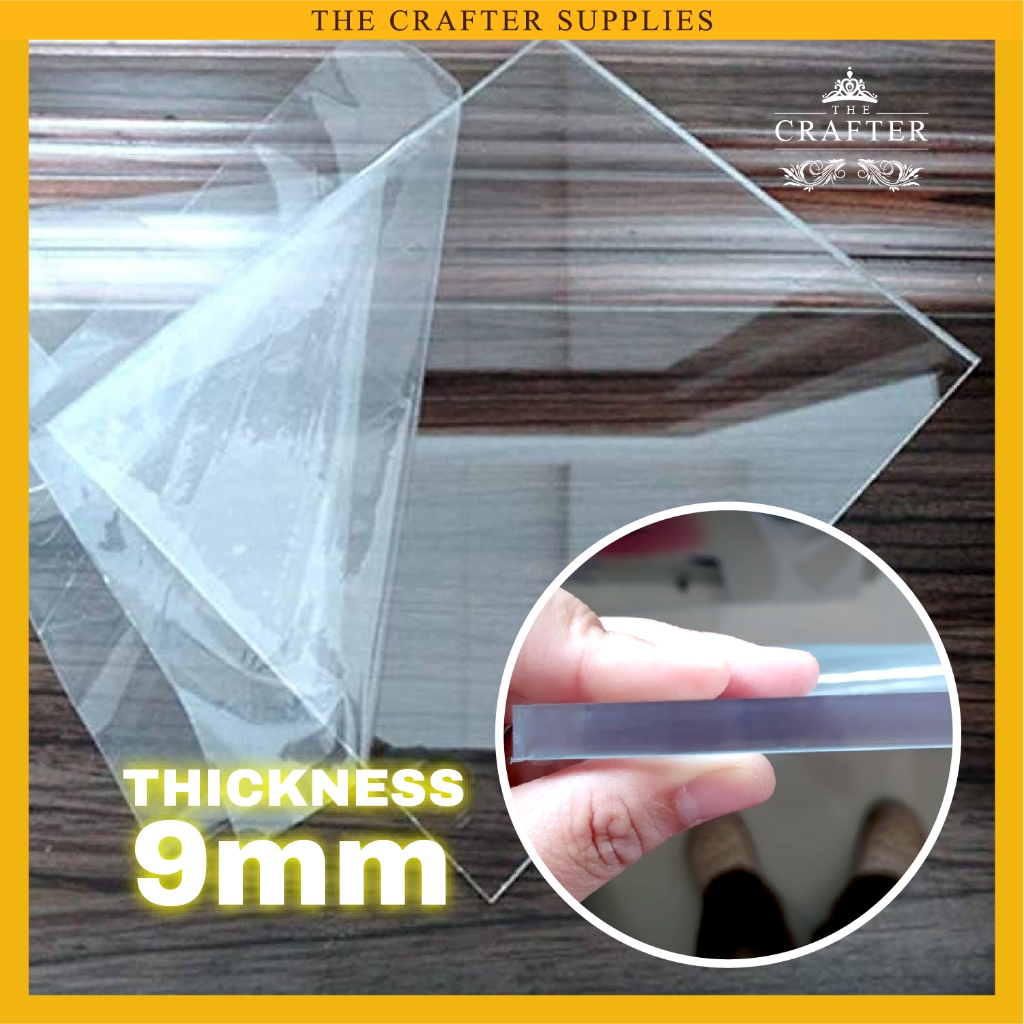9mm Clear Transparent Acrylic Sheet Big size Pre Cut Size Plastic Glass ...