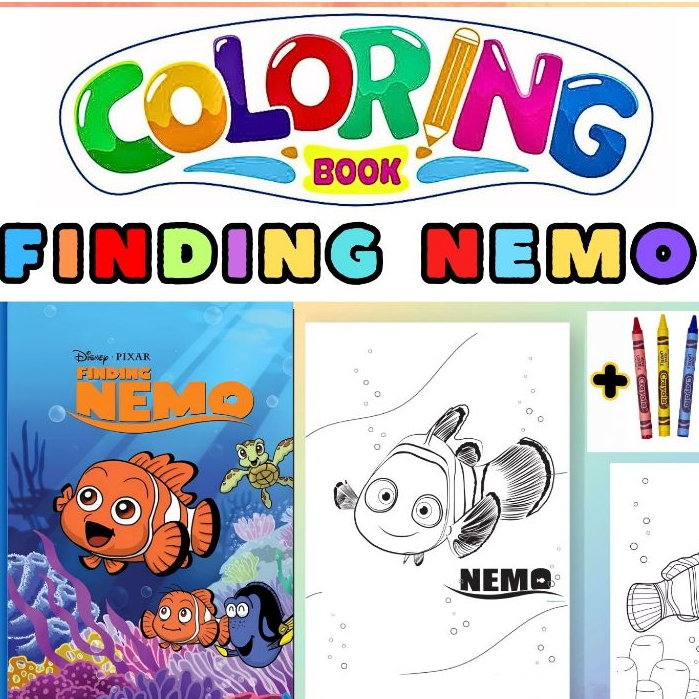 FINDING NEMO COLORING ACTIVITY BOOK – FUN & EDUCATIONAL GIFT, BIRTHDAY ...