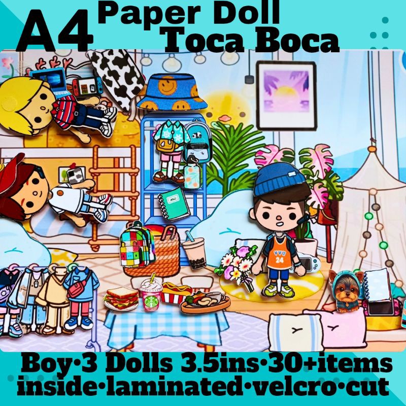 TOCA BOCA PAPERDOLL A4 LAMINATED WITH VELCRO TAPE | Shopee Singapore