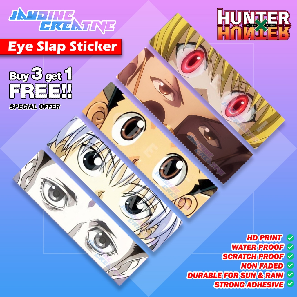 BUY 3 GET 1 - Hunter x Hunter - Eye Slap Sticker Outdoor Vinyl Sticker ...