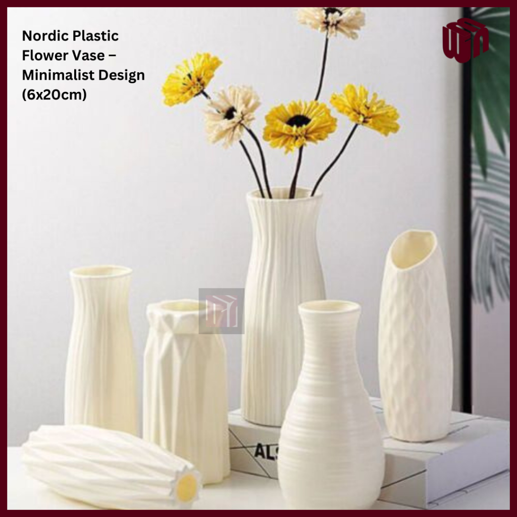 Nordic Plastic Flower Vase – Minimalist Design (6x20cm) | Shopee Singapore