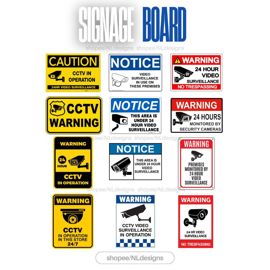 CCTV Signage Board | Protected by CCTV | CCTV Monitoring | 24 Hours ...