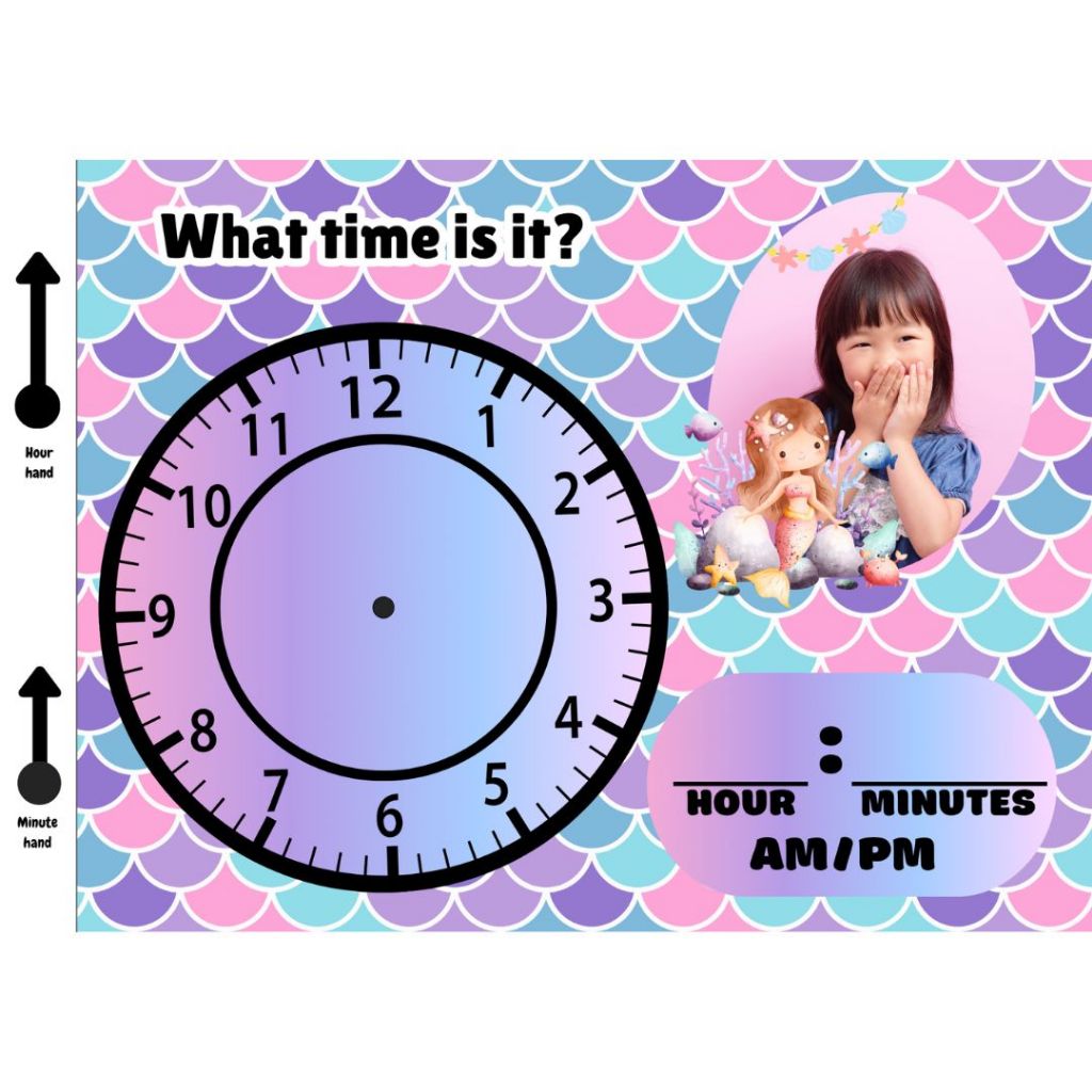 What Time is It Laminated Clock A4 Size | Shopee Singapore