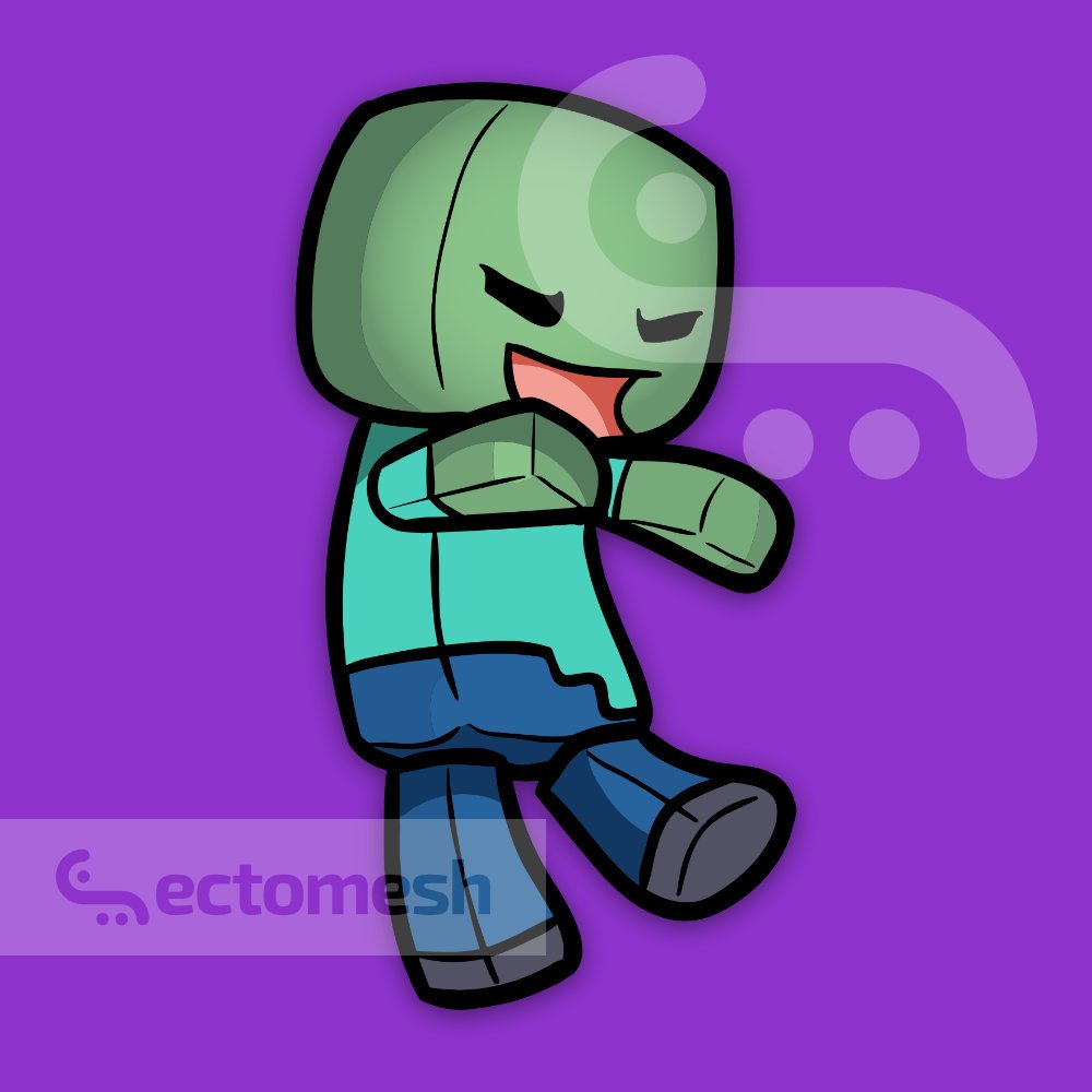 Zombie Dancing - Minecraft Vinyl Waterproof Sticker by EctoMesh ...