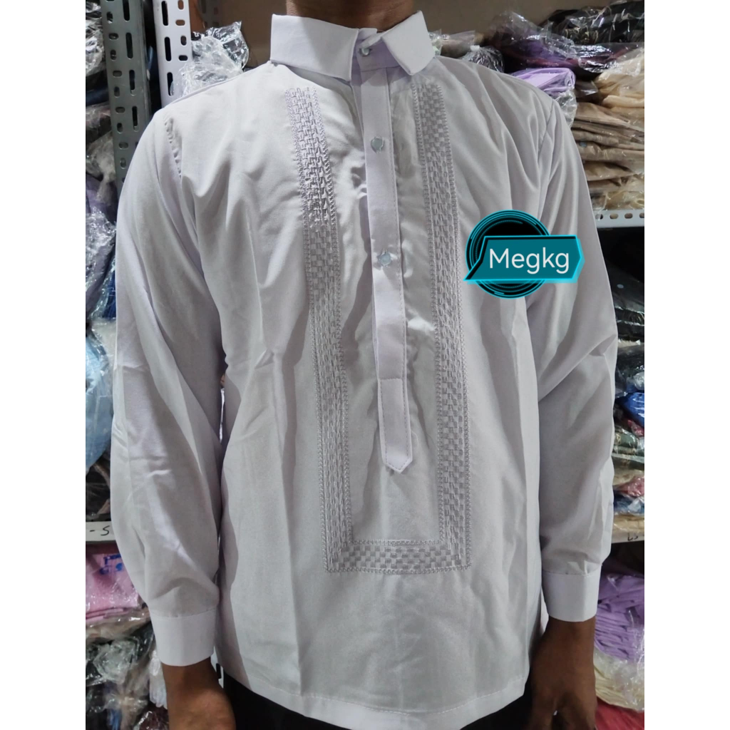 White Long Sleeve Barong Office Bank Uniform Random Design | Shopee ...