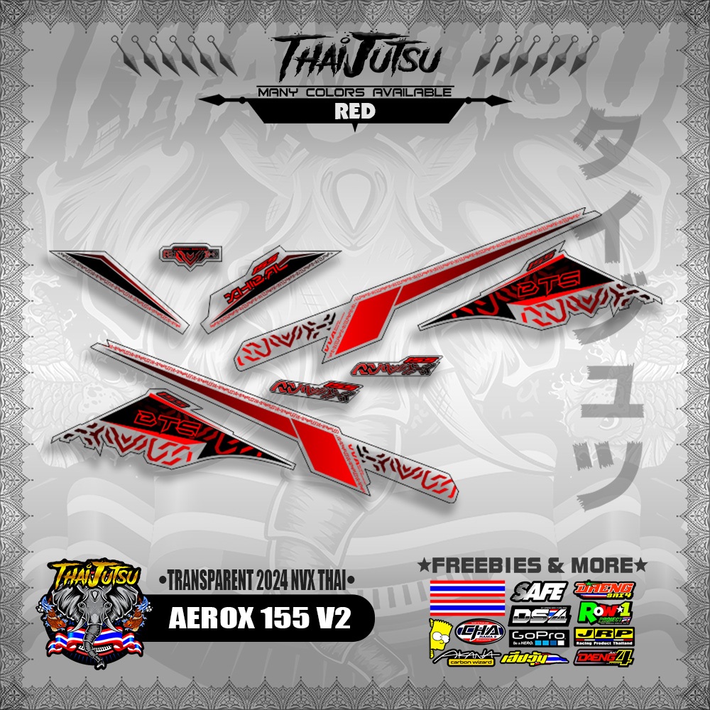 AEROX 155 V2 STICKER DECALS ( TRANSPARENT 2024 NVX THAI ...