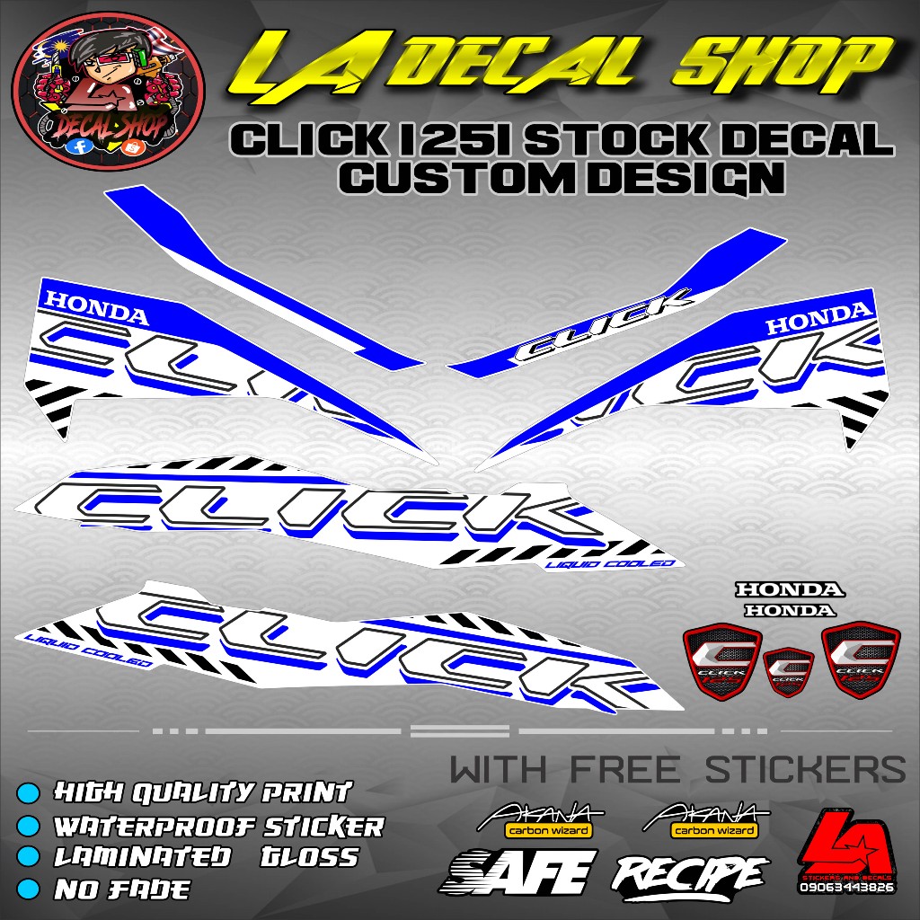 Honda Click 125 Decals Transparent Decal Version 3 Custom (2023 - 2025 ...