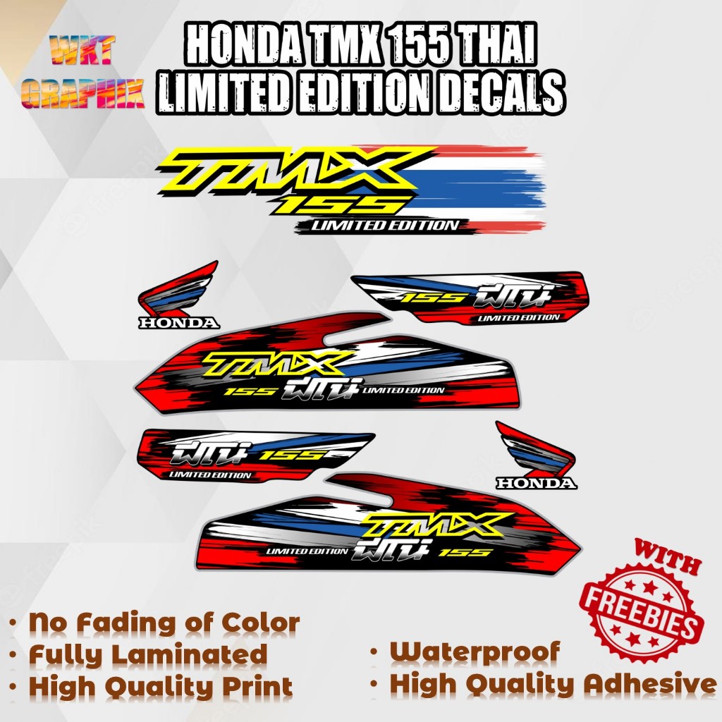 HONDA TMX 155 THAI LIMITED EDITION DECALS (WATERPROOF, LAMINATED, FADE ...