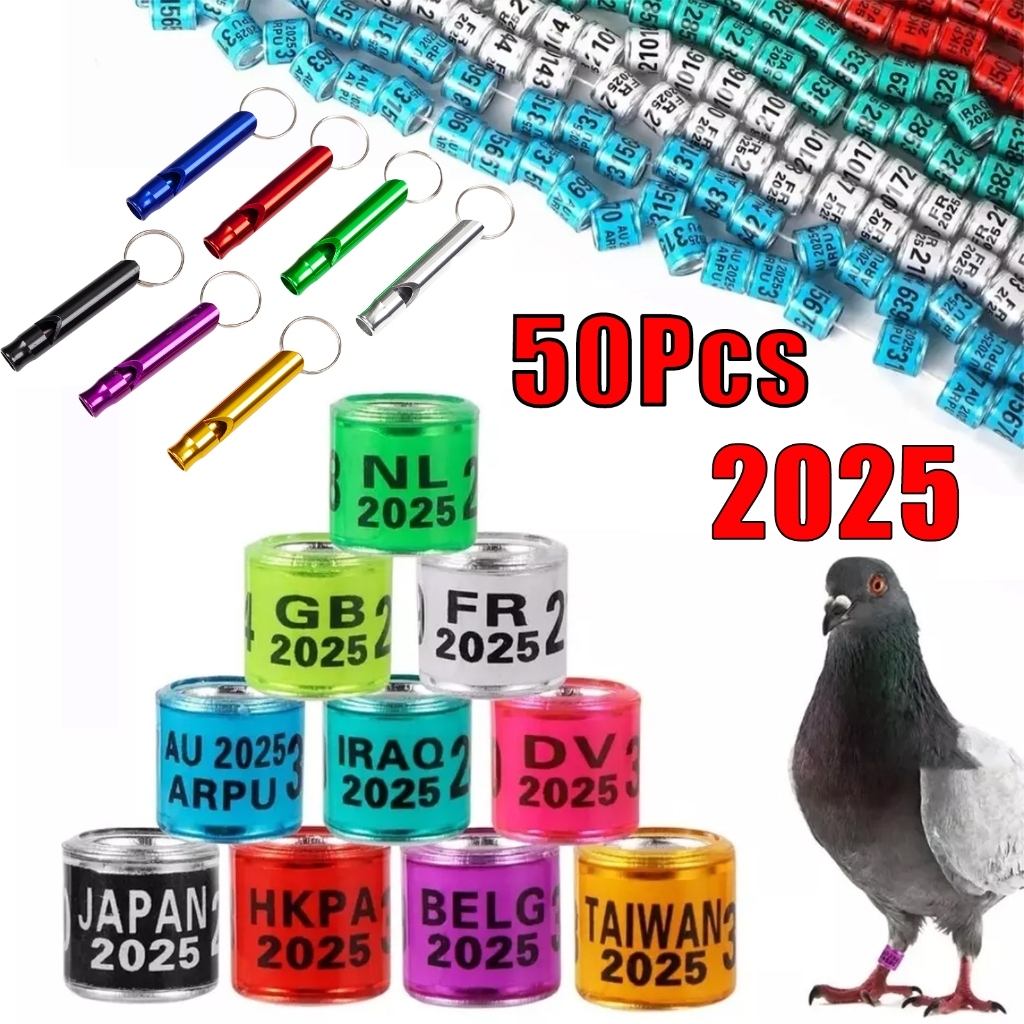 50Pcs Pigeon ring 2025 Singsing ng kalapati 2025 Dove ring Pigeons foot ...