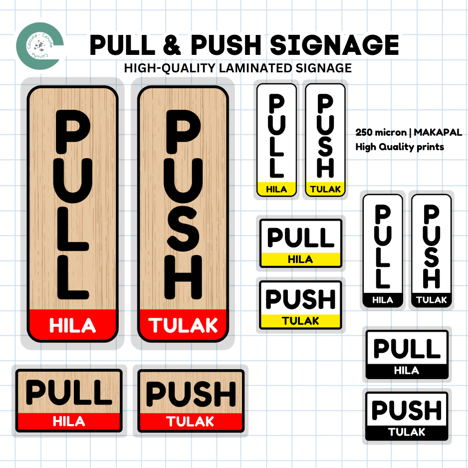 Laminated | Push & Pull Signage | Shopee Singapore