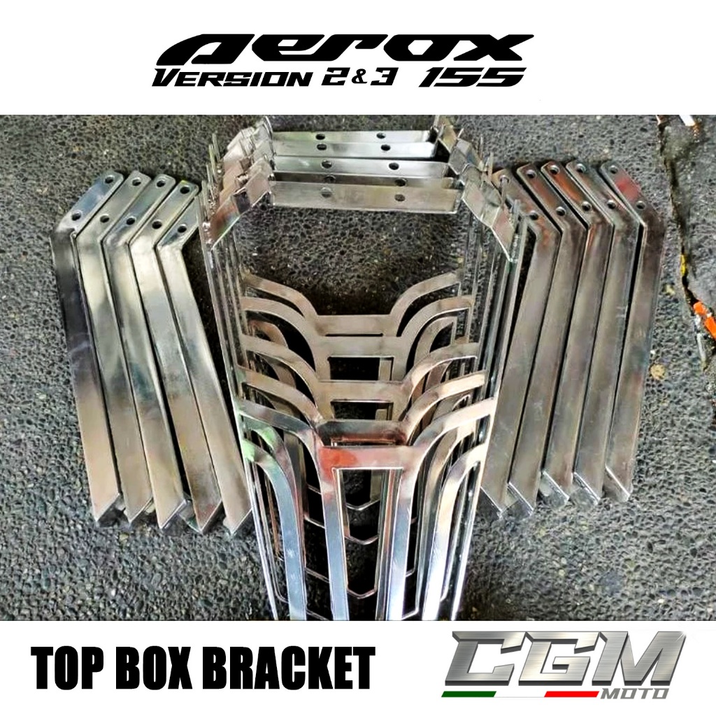 AEROX V1 V2 TOP BOX BRACKET STAINLESS STEEL TOP BOX BRACKET W/HANDLE ...