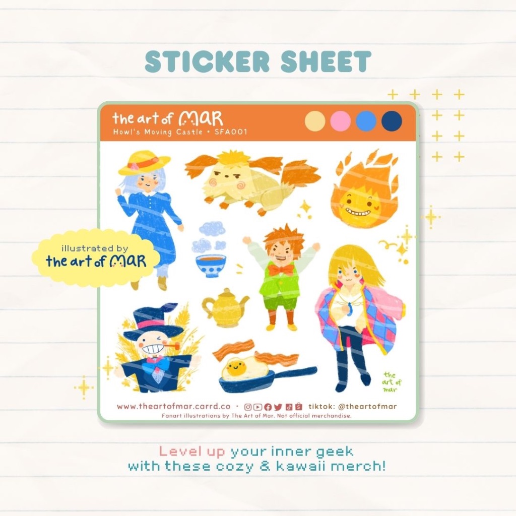 Howl's Moving Castle sticker sheet by The Art of Mar | Studio Ghibli ...