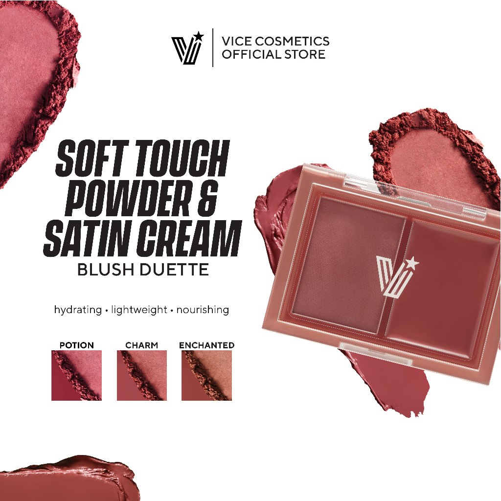 VICE CO. Aura Blush Duette - Blush, Long-wearing, Cream & Powder Blush ...
