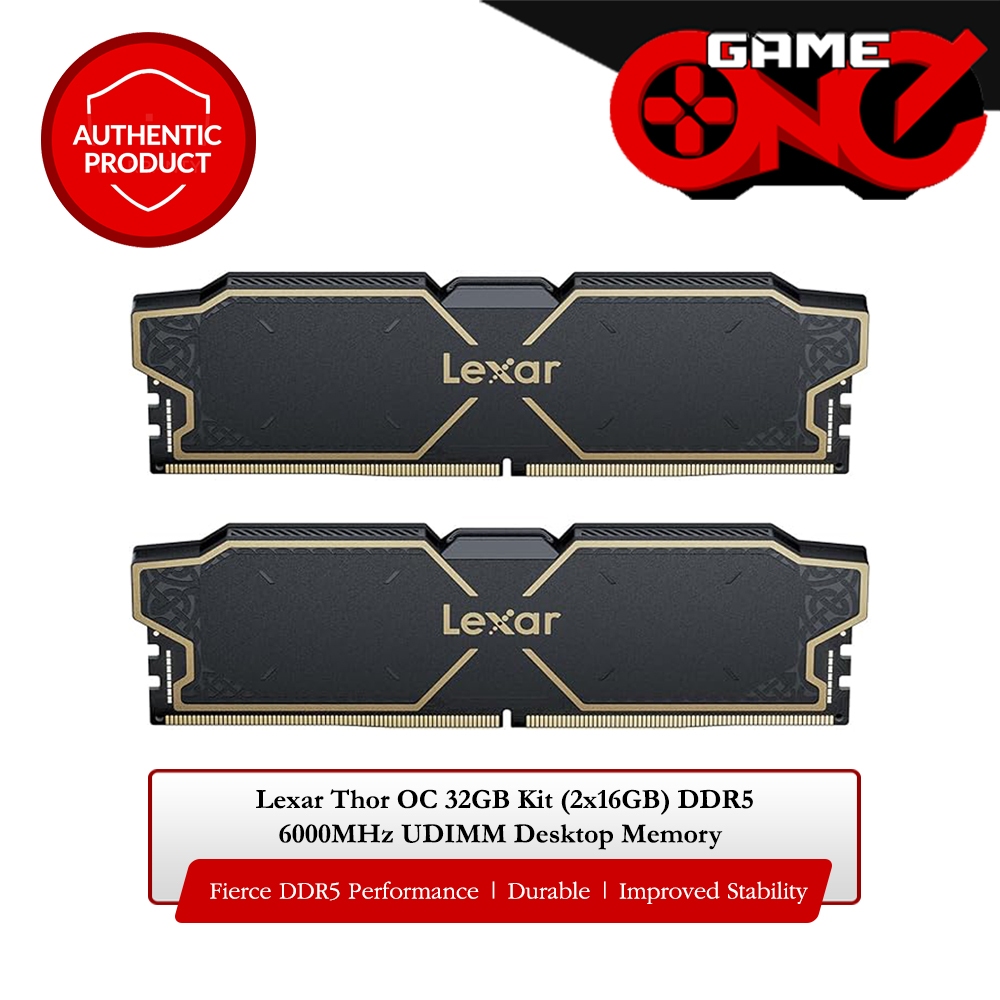 Lexar Thor OC 32GB Kit (2x16GB) DDR5 6000MHz UDIMM (LD5U16G60C38LG-RGD ...