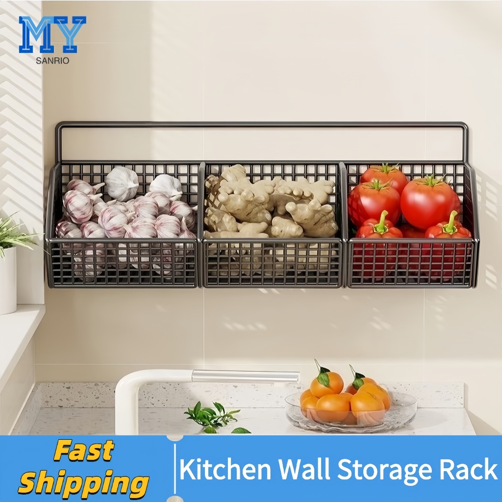 Kitchen Wall Storage Rack Patungan Ng Mga Gamit Sa Kusina Metal Rack ...