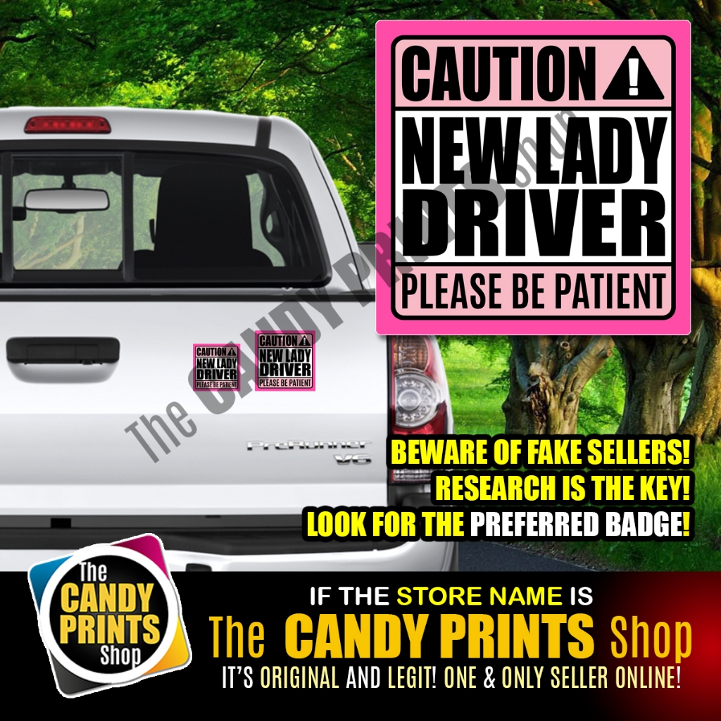 Magnetic Car Sticker for New Lady Driver Student Driver - Square Series ...