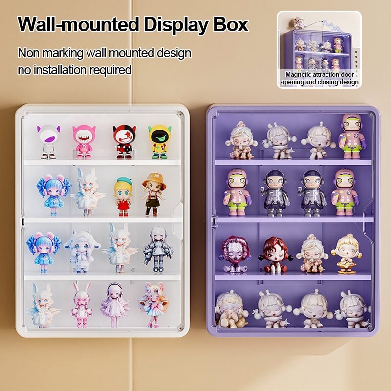 Wall Mounted Popmart Acrylic Display Box Stackable Magnetic Storage Cabinet Transparent Dust Box ...
