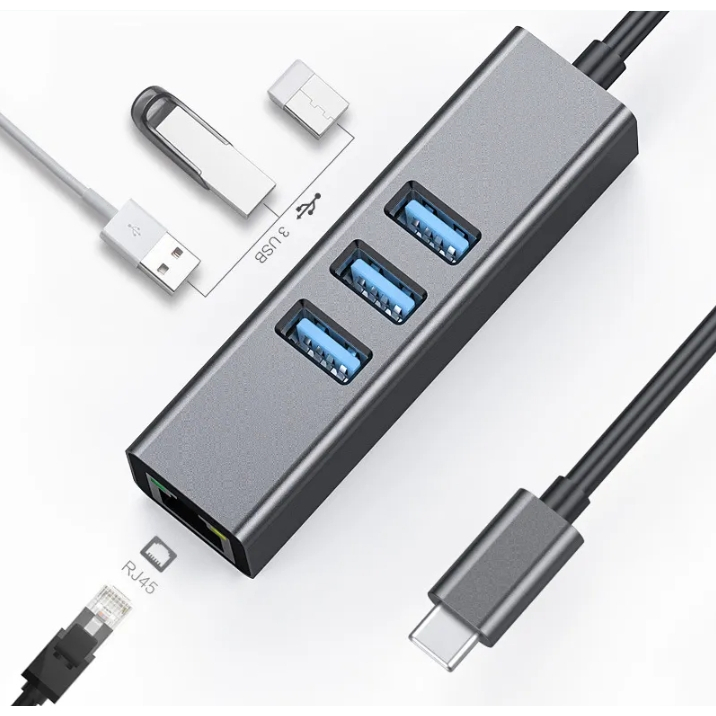 USB HUB extension for laptop to RJ45 Ethernet Gigabit USB 2.0 Hub 3 ...