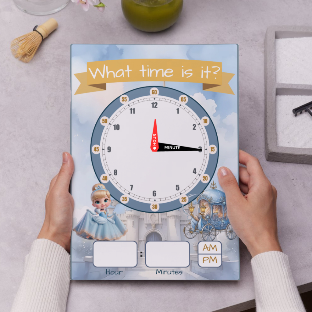 Laminated Interactive Clock Telling Time Educational Activity for Kids ...