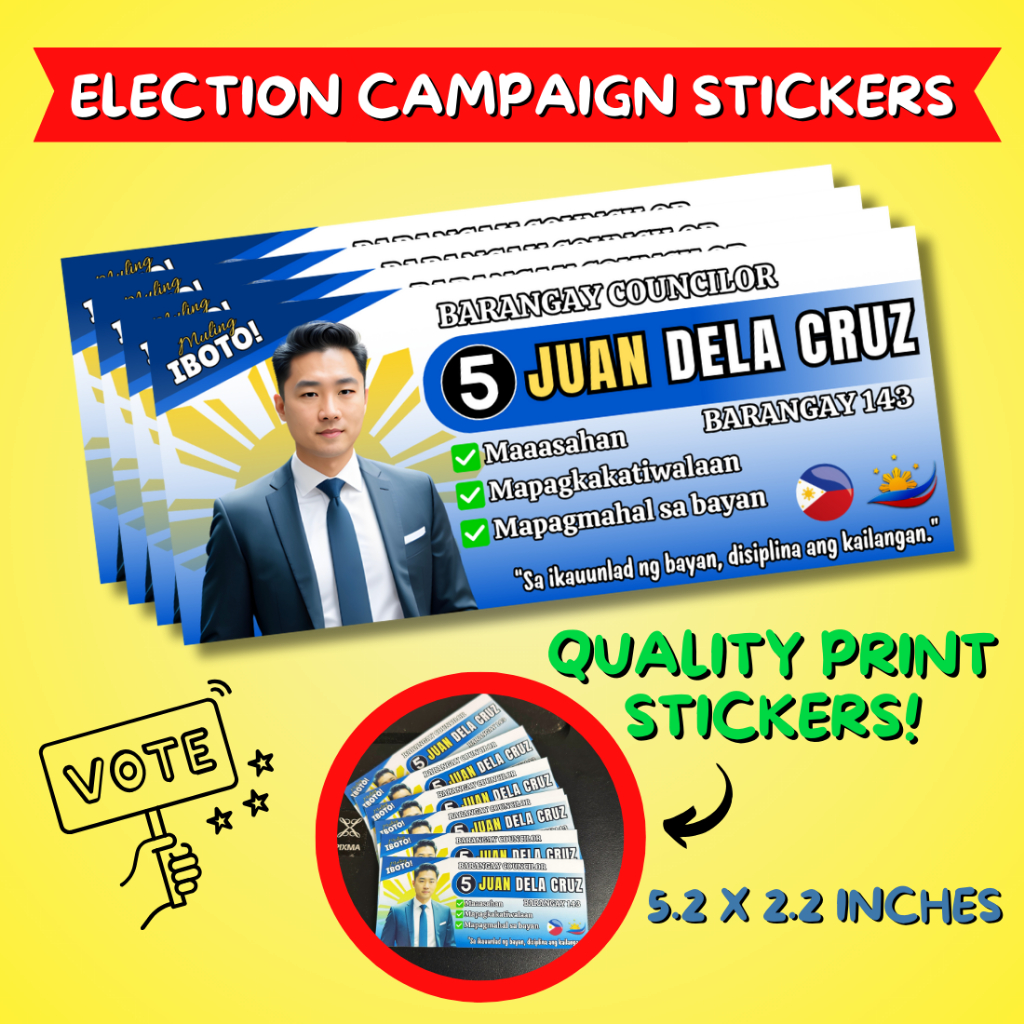 CUSTOMIZED ELECTION CAMPAIGN Poster Stickers with FREE LAYOUT for ...